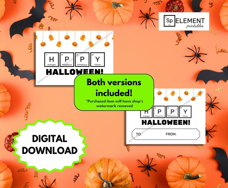 Halloween Gift Tags PRINTABLE // Periodic Table of Elements, Trick or ...