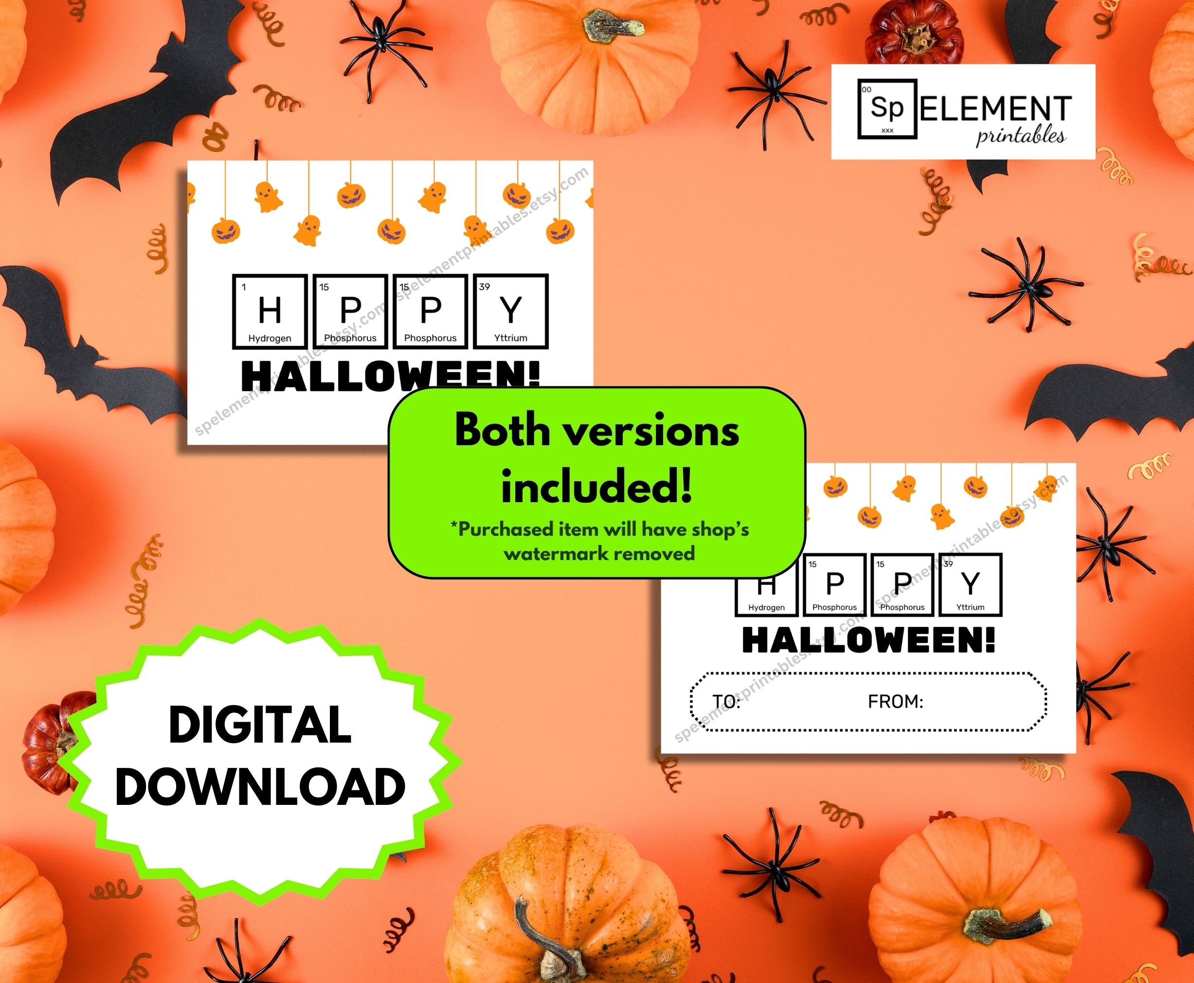 Halloween Gift Tags PRINTABLE // Periodic Table of Elements, Trick or ...