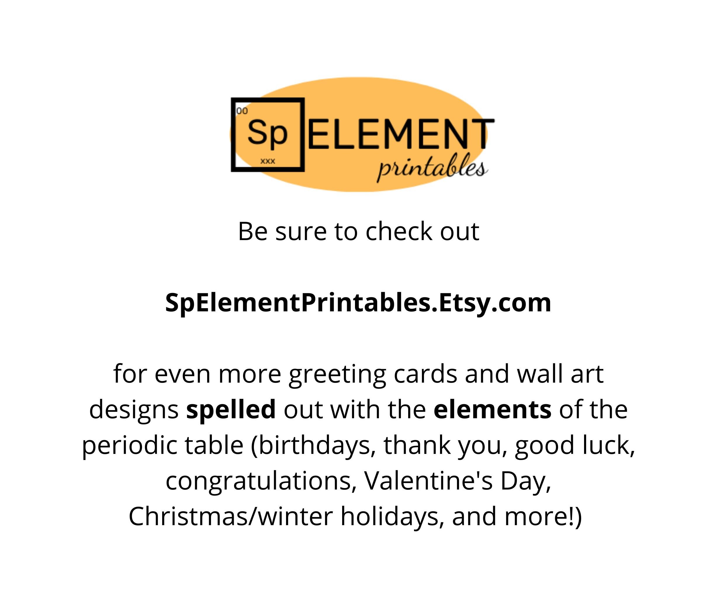 Halloween Gift Tags PRINTABLE // Periodic Table of Elements, Trick or ...