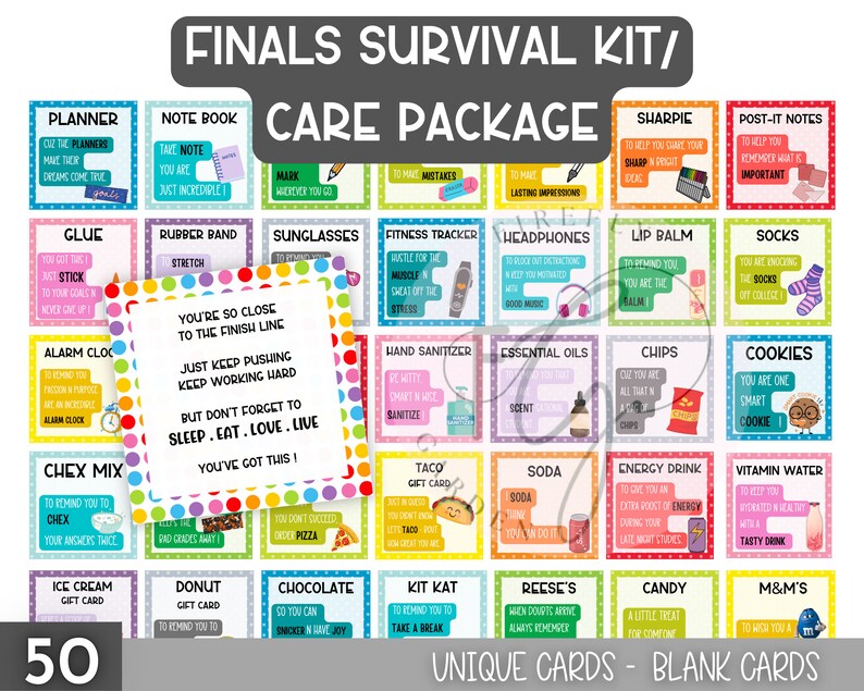 Finals Survival Kit College Care Package College Survival - Etsy