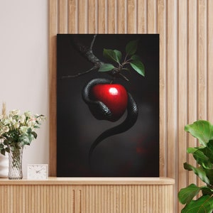 Temptation and Sin Canvas Print, the Forbidden Fruit Art Print, Eden's ...