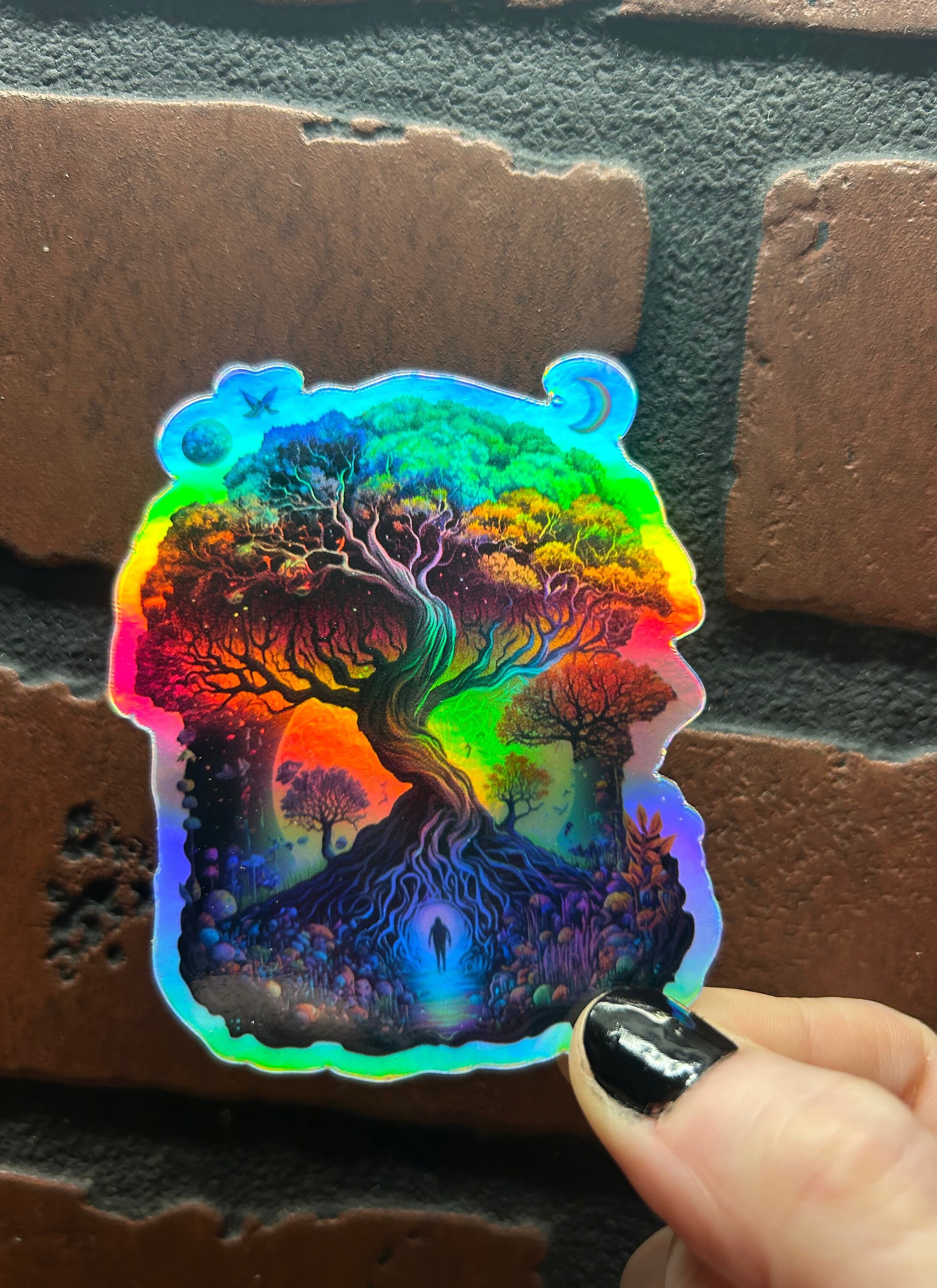Trippy Tree of Life Holographic Vinyl Sticker Laptop Water - Etsy