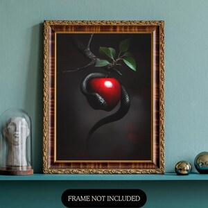 Temptation and Sin Canvas Print, the Forbidden Fruit Art Print, Eden's ...