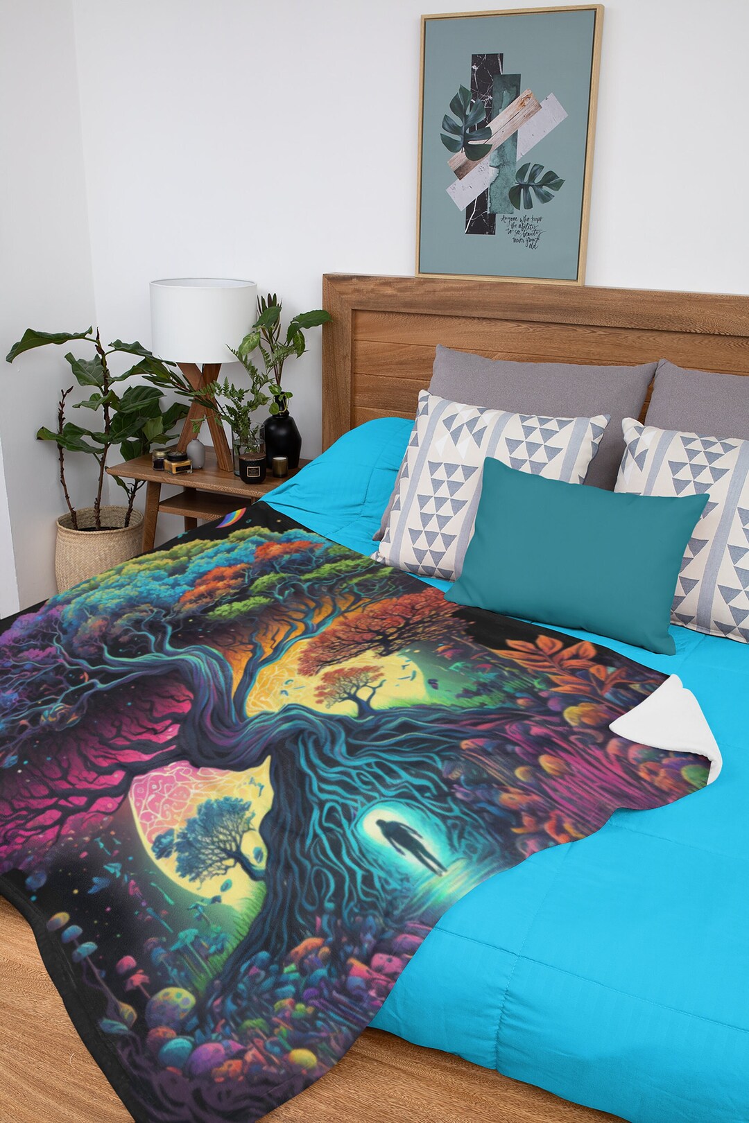 Trippy Tree of Life Blanket, Trippy Decor, Unique Housewarming, Cozy ...