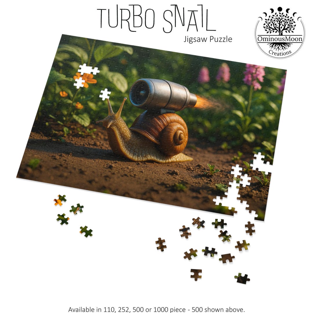 Turbo Snail Jigsaw Puzzle, Rocket Snail Puzzle, Funny Jet Snail Funny ...