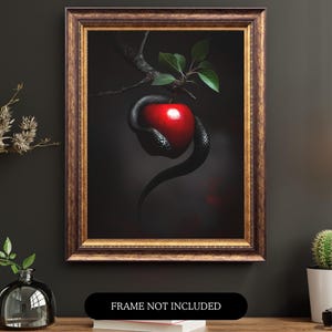 Temptation and Sin Canvas Print, the Forbidden Fruit Art Print, Eden's ...