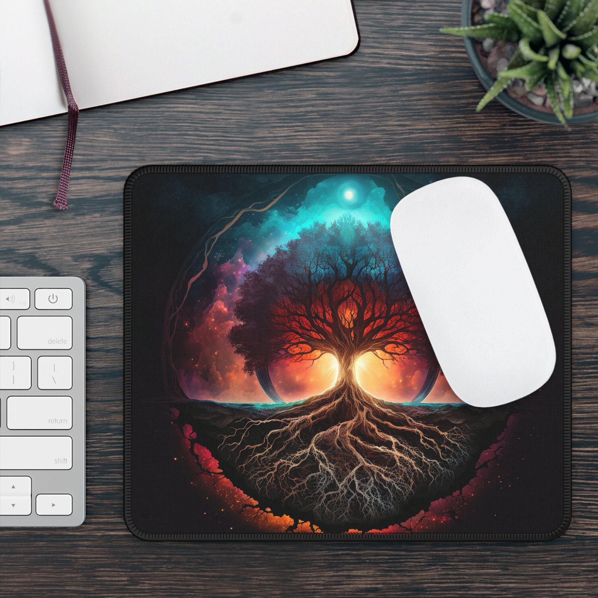 Colorful Tree of Life Mousepad, Tree of Life Gaming Mouse Pad for Home ...
