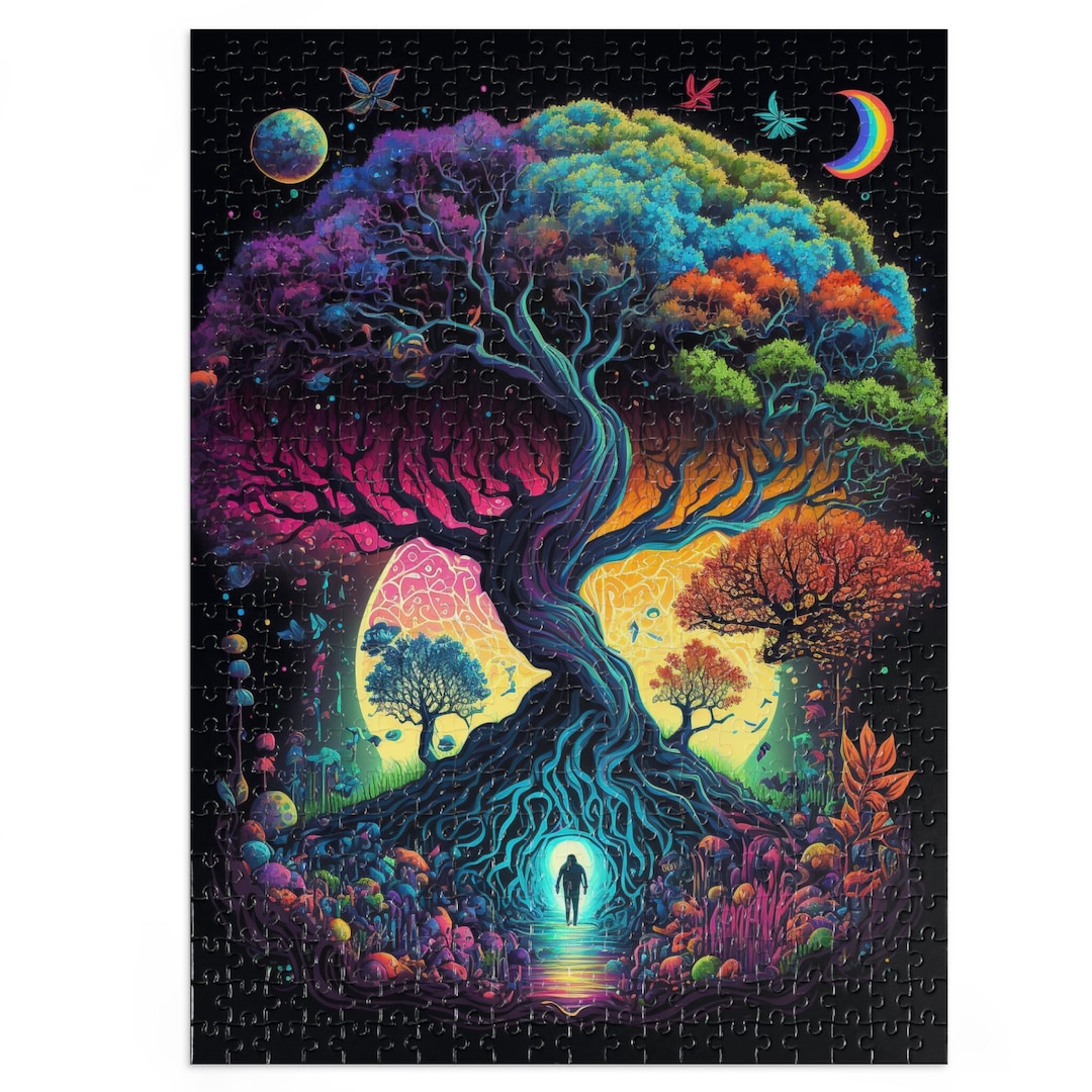 Trippy Tree of Life Unique Jigsaw Puzzle 110 252 - Etsy