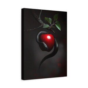 Temptation and Sin Canvas Print, the Forbidden Fruit Art Print, Eden's ...