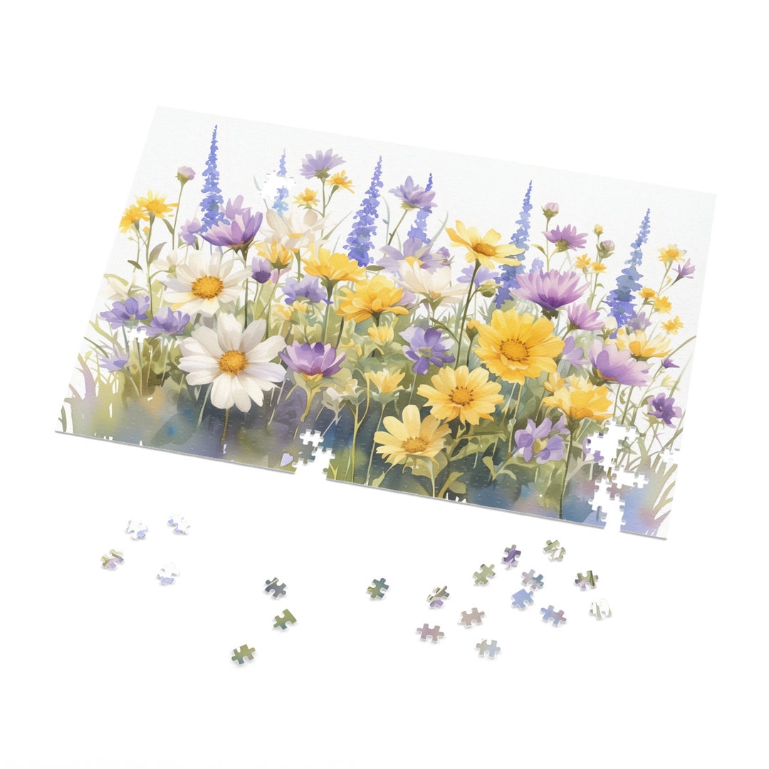 Wildflowers in Watercolors Jigsaw Puzzle, 110, 252, 500, 1000 Piece ...