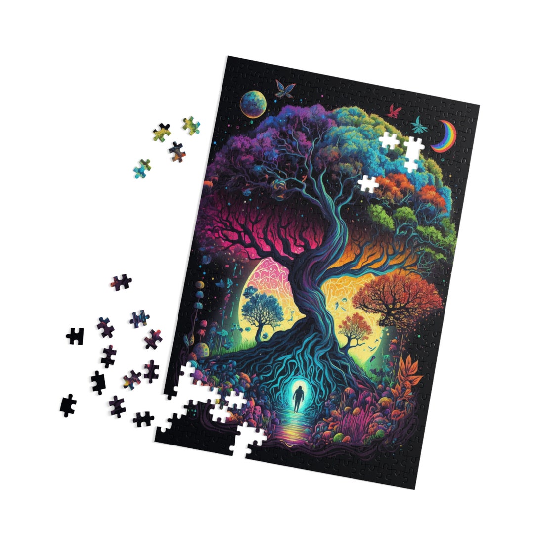 Trippy Tree of Life Unique Jigsaw Puzzle 252 500 1000 Piece Psychedelic ...