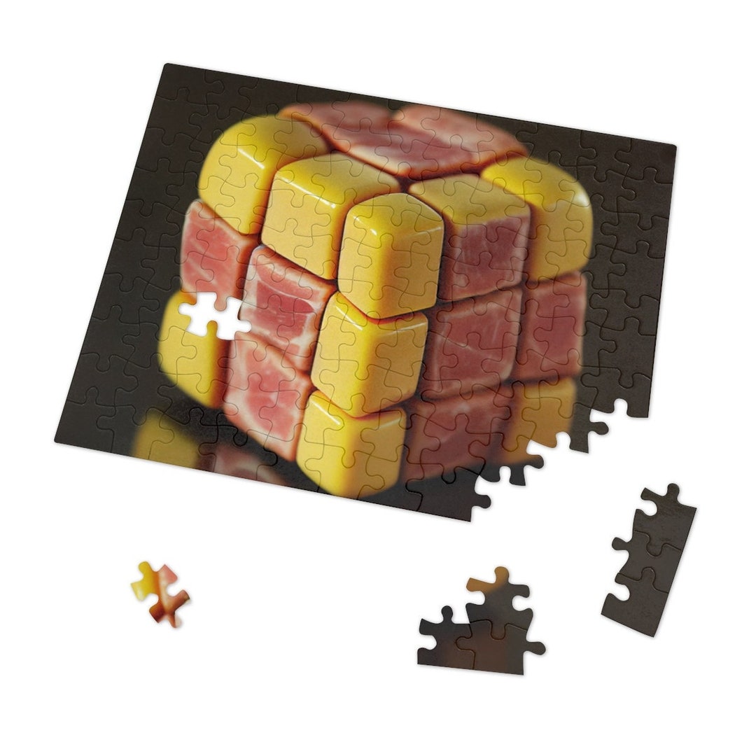 Ham and Cheese Puzzle Cube 252, 500, 1000 Piece Jigsaw Puzzle, Food ...