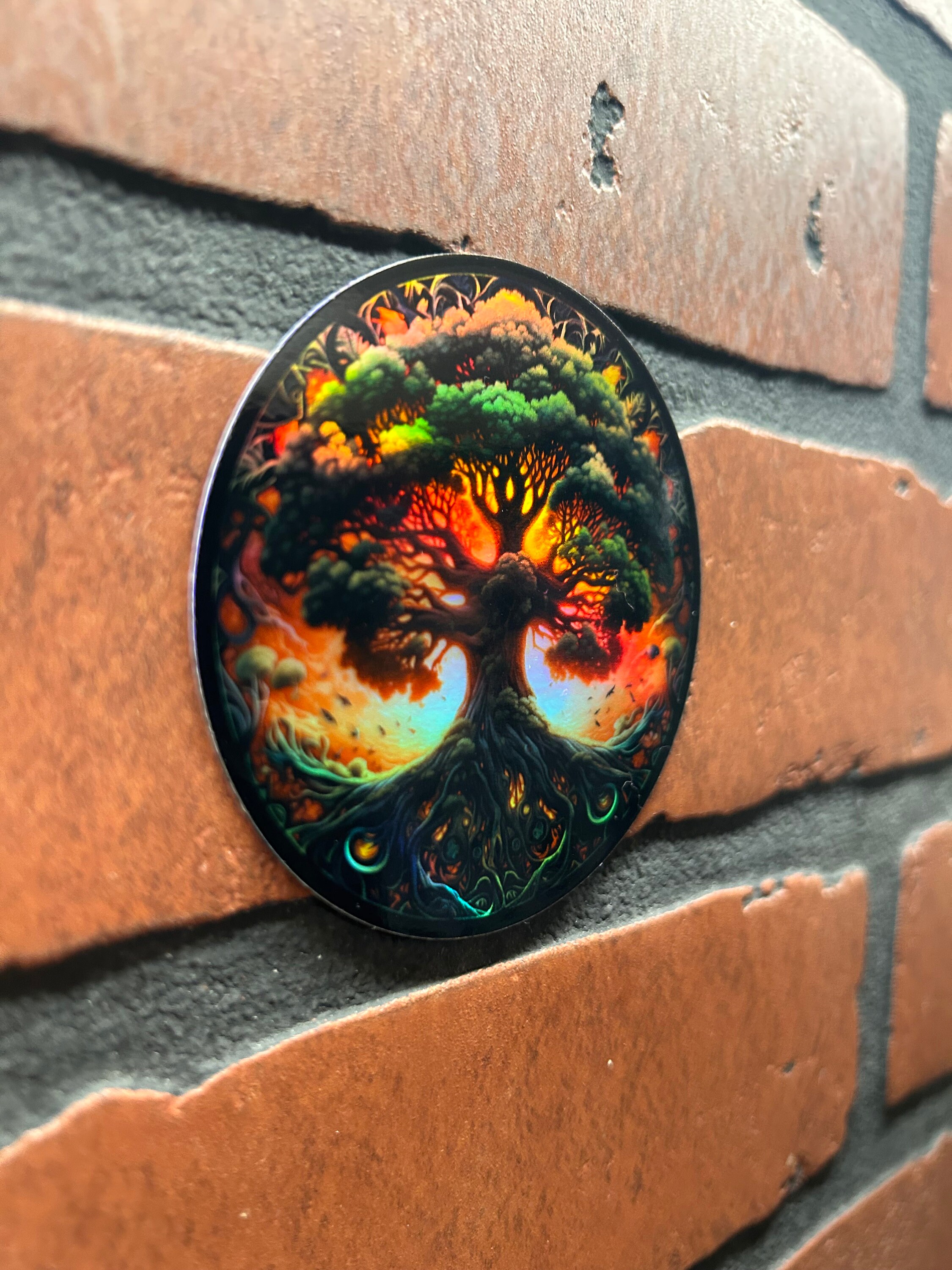Fiery Tree of Life Holographic Vinyl Sticker - Etsy