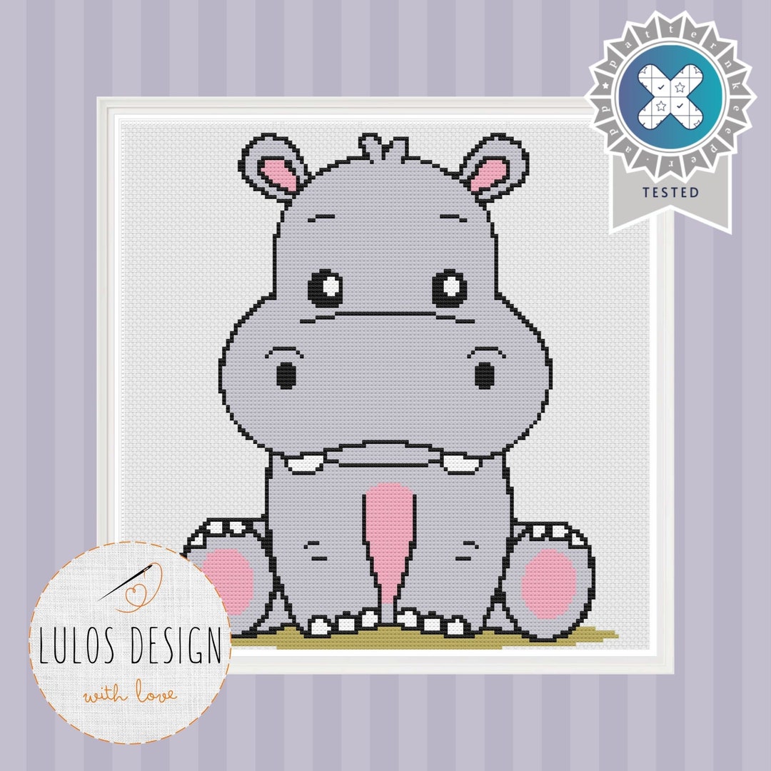Hippopotamus Cross Stitch Pattern - Etsy
