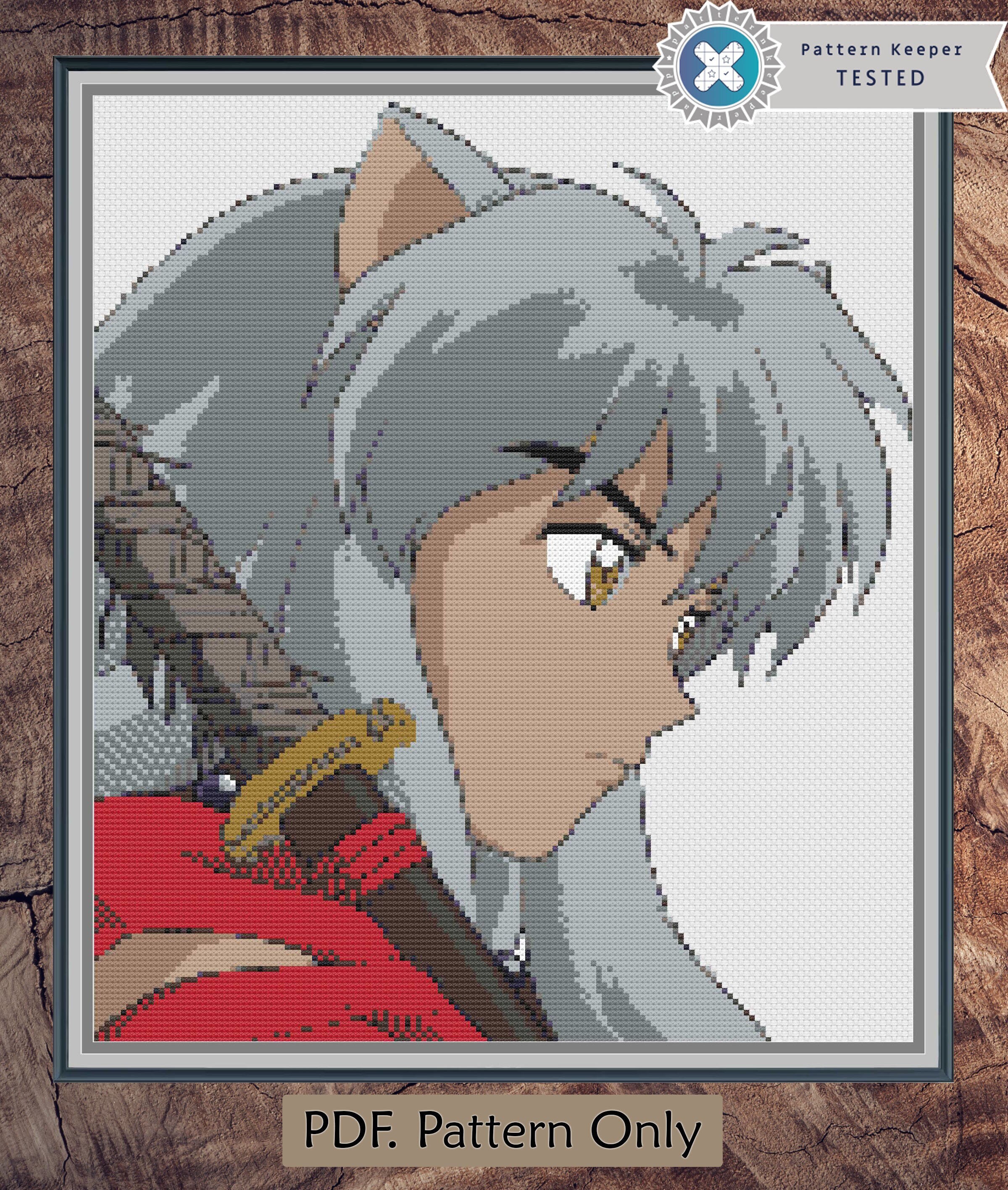 Patrón punto de cruz Anime Perro Demonio PDF - Etsy México