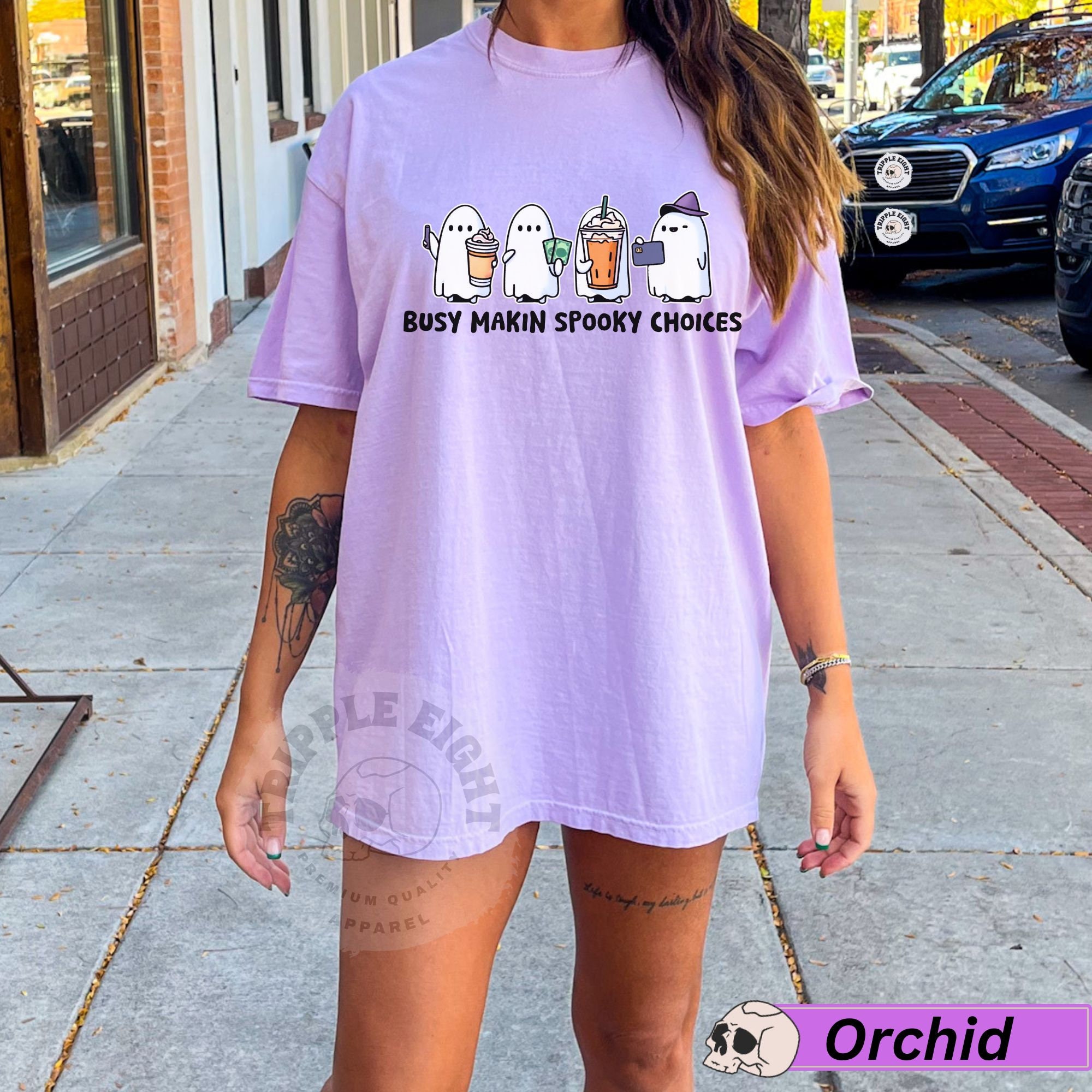 Busy Makin Spooky Choices, Cute Ghost Shirt, Womens Ghost Shirt, Spooky ...