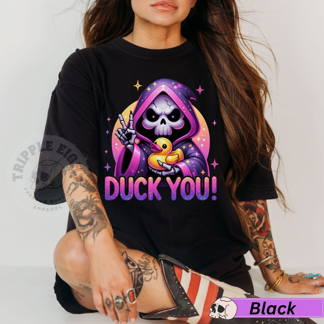 Funny Duck You Tshirt, Grim Reaper Spooky Tshirt, I Don't Give a Duck ...