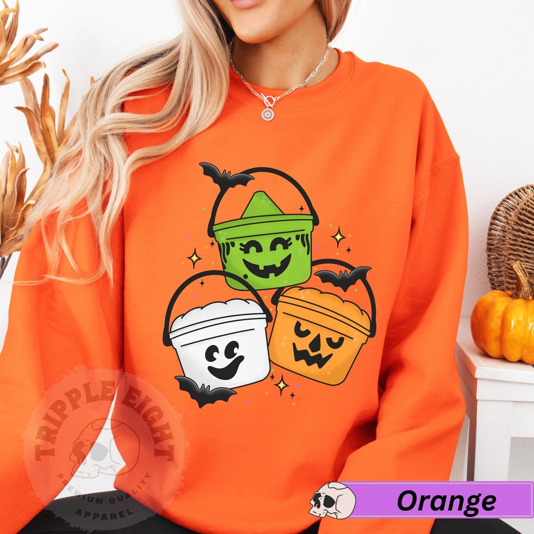 Vintage Halloween Bucket Sweatshirt, Cute 90s Nostalgia Retro Graphic ...