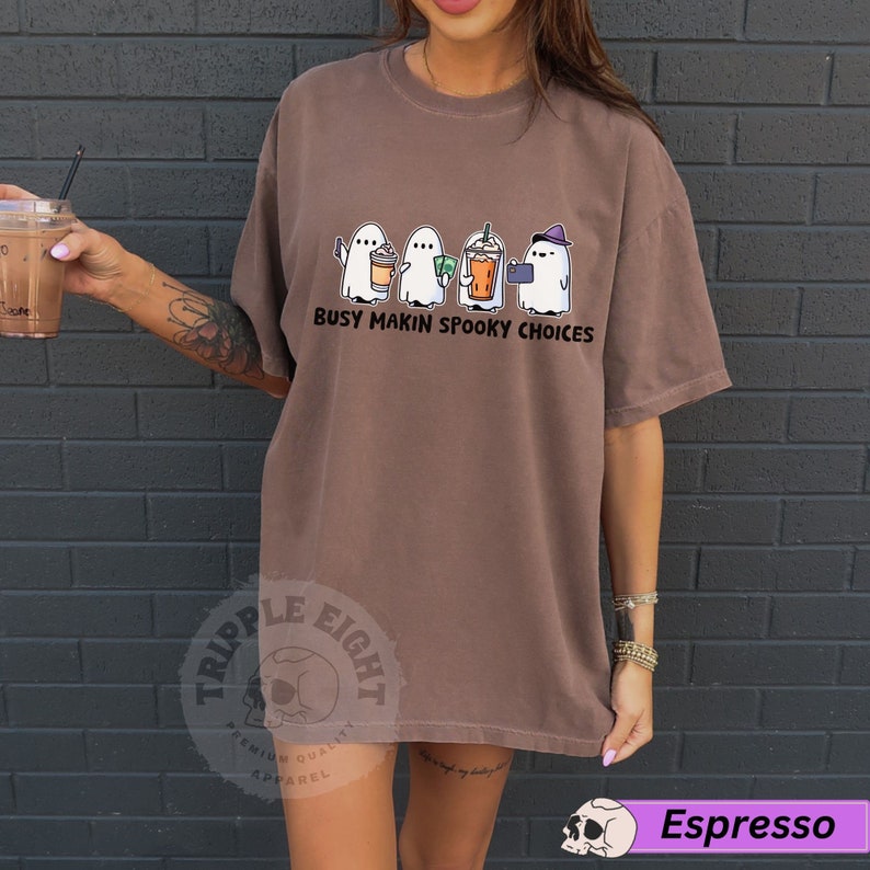 Busy Makin Spooky Choices, Cute Ghost Shirt, Womens Ghost Shirt, Spooky ...