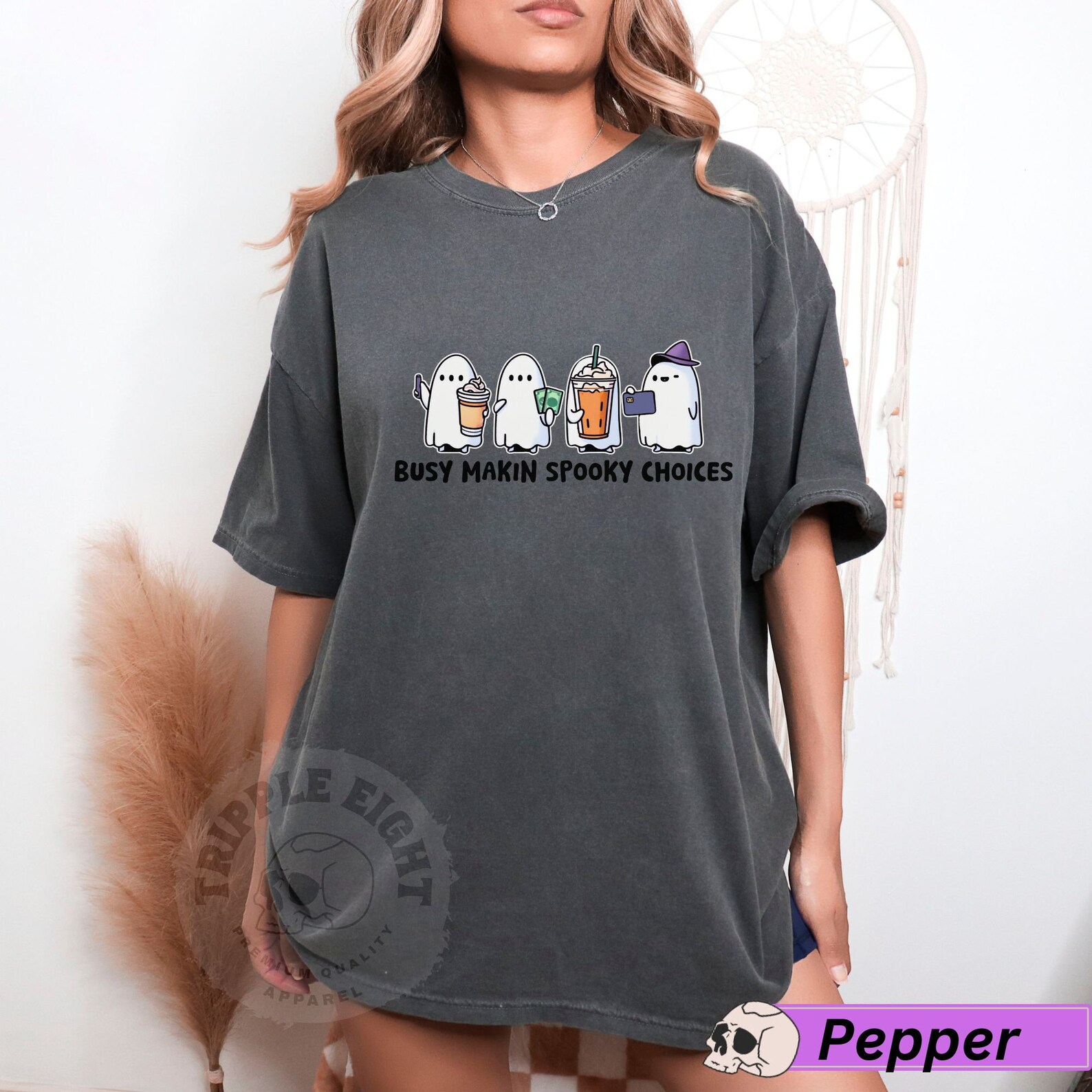 Busy Makin Spooky Choices, Cute Ghost Shirt, Womens Ghost Shirt, Spooky ...