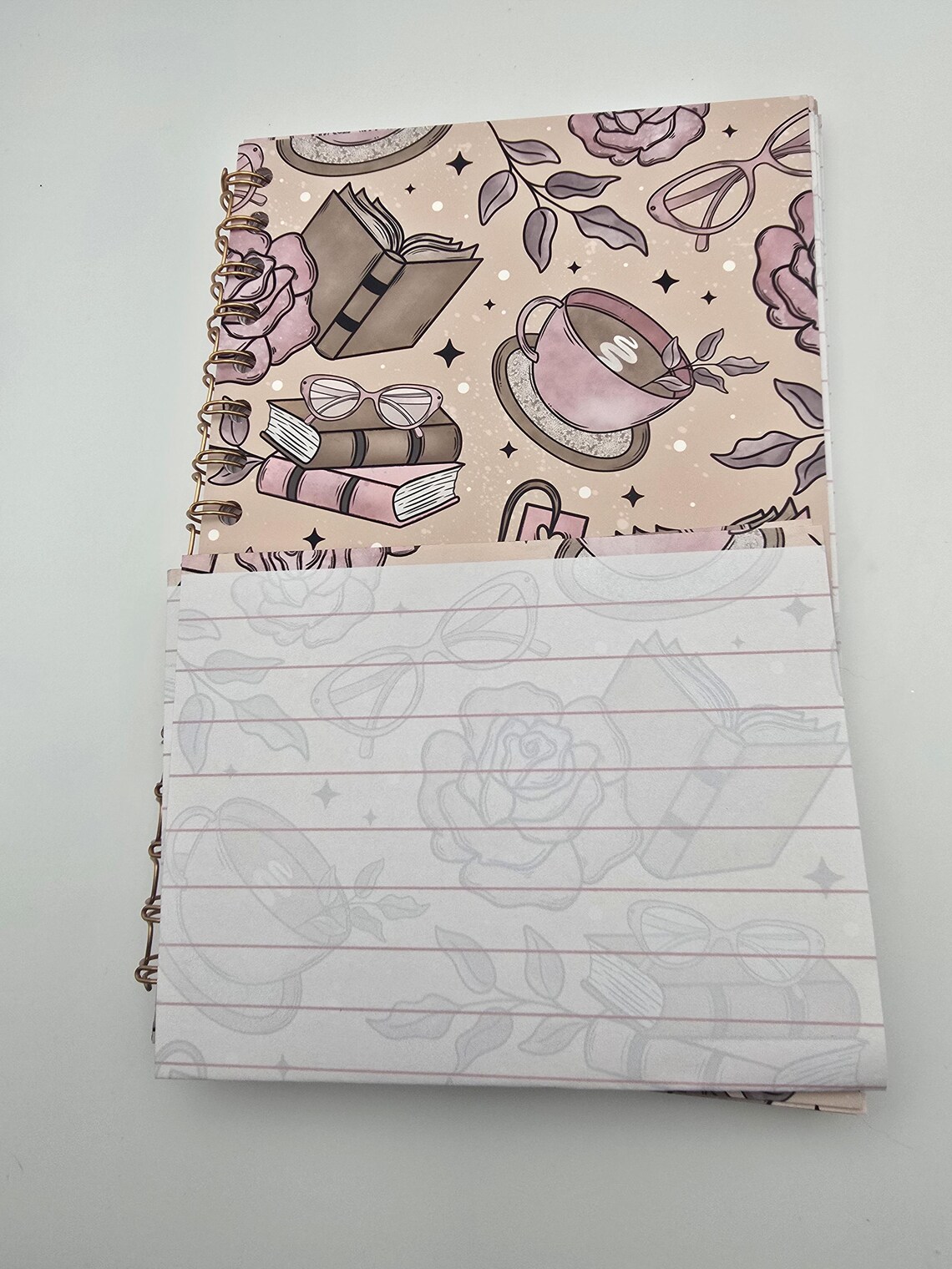 Handmade Coffee & Book-themed Notebook – Literary Journal, Cozy Reading ...