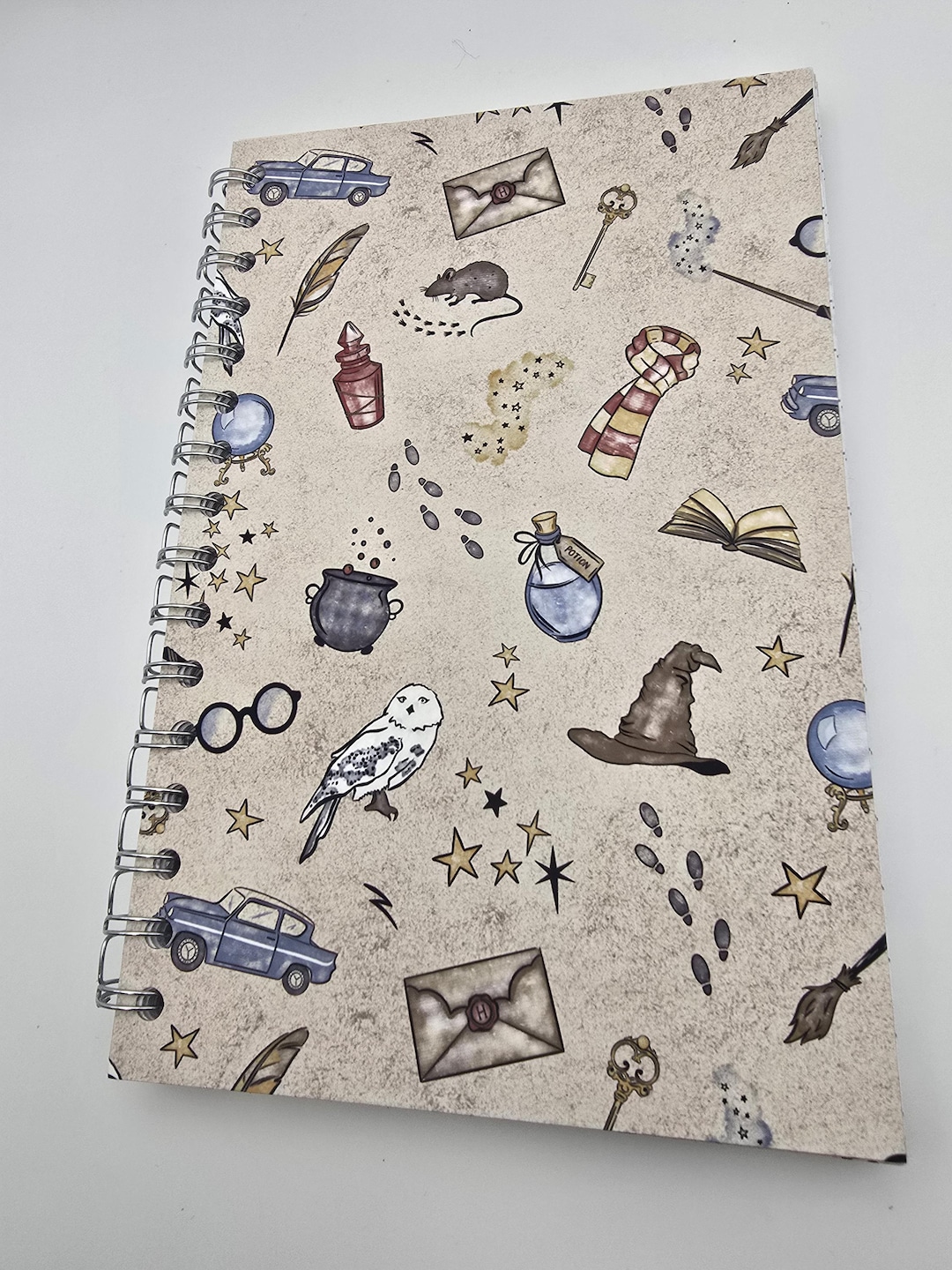 Handmade Wizard-themed Notebook – Hand-drawn Magical Cover, Spellbook ...