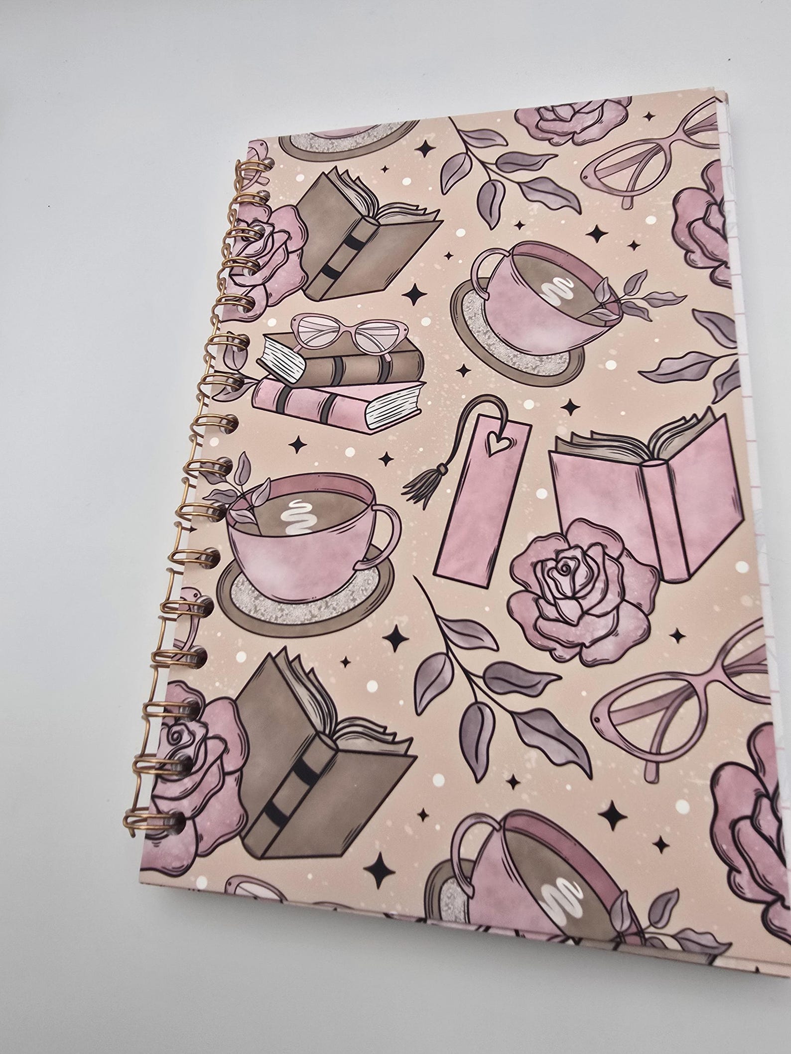 Handmade Coffee & Book-themed Notebook – Literary Journal, Cozy Reading ...