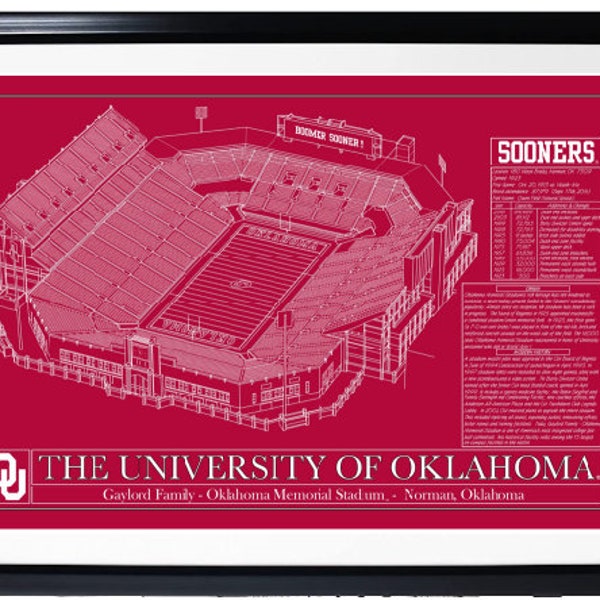 University of Oklahoma Stadium Print - Etsy