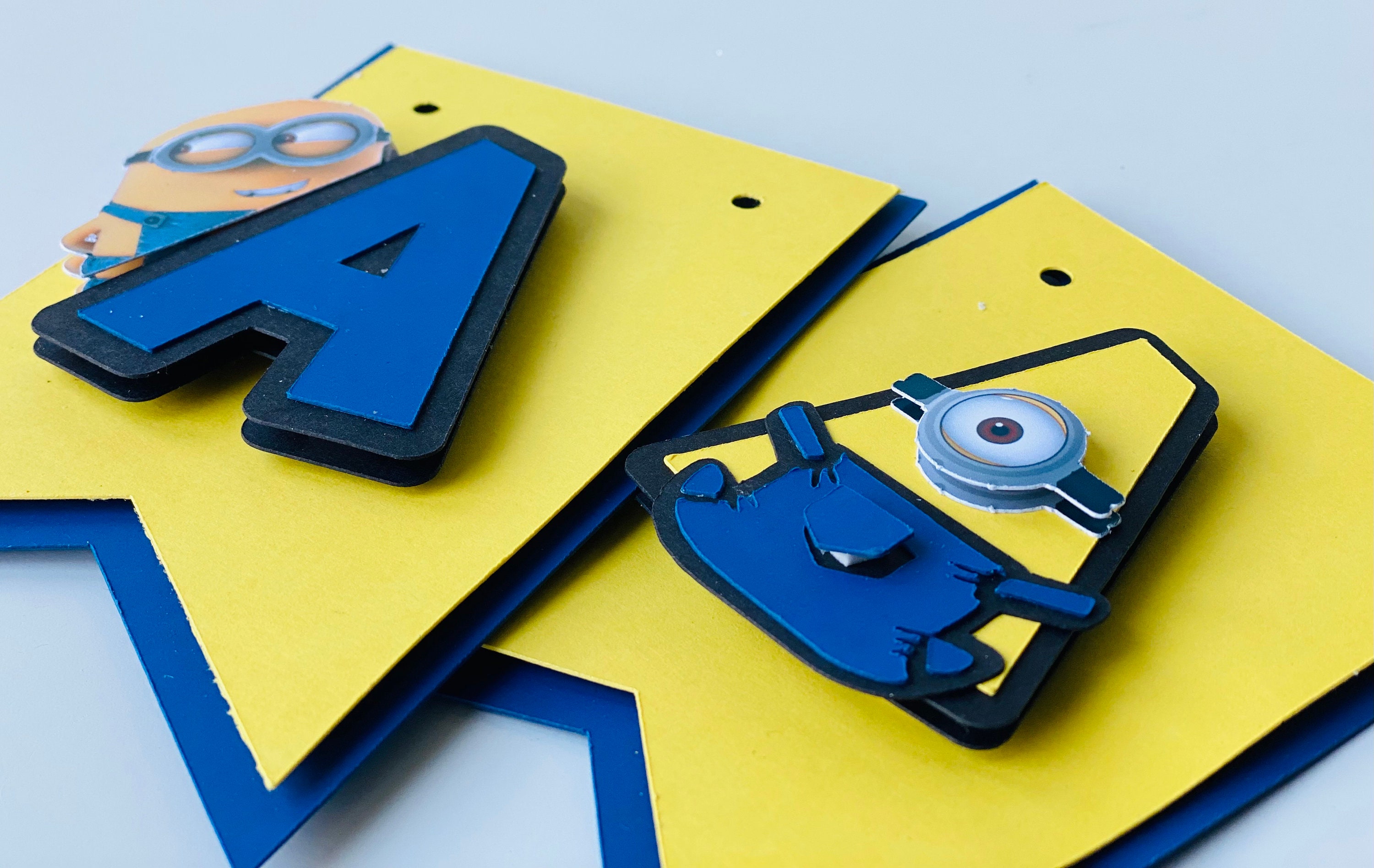 Minions Birthday Party Decorations. Minion Theme Banner, Minion 3D ...