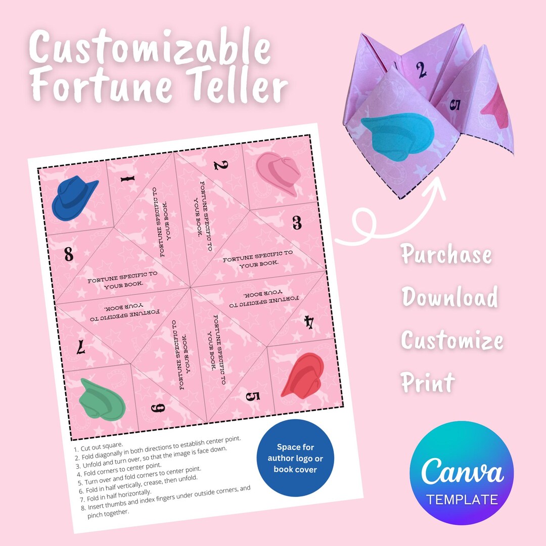Customizable Fortune Teller, Cowboy Design - Etsy