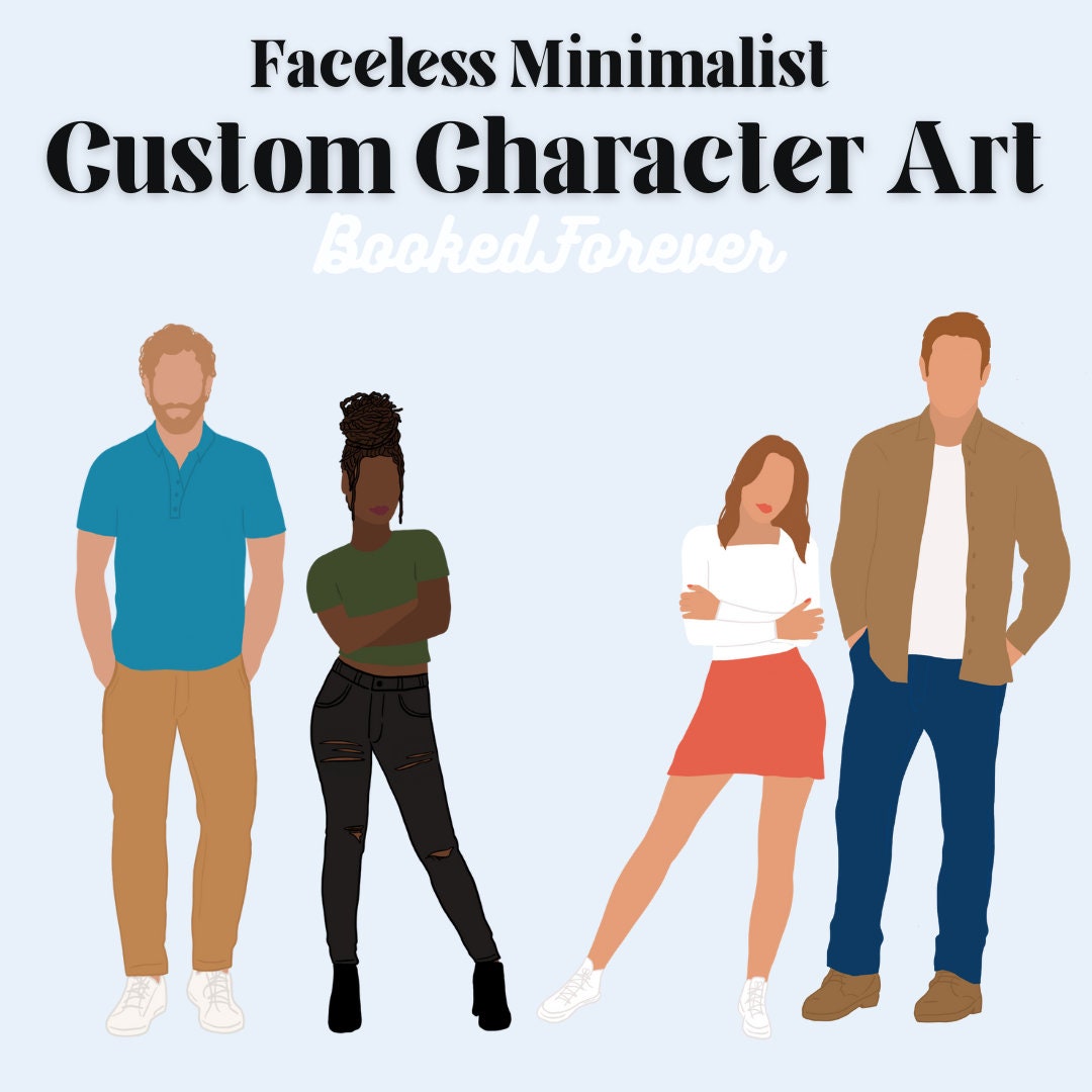 Custom Minimalist Character Art for Authors - Etsy