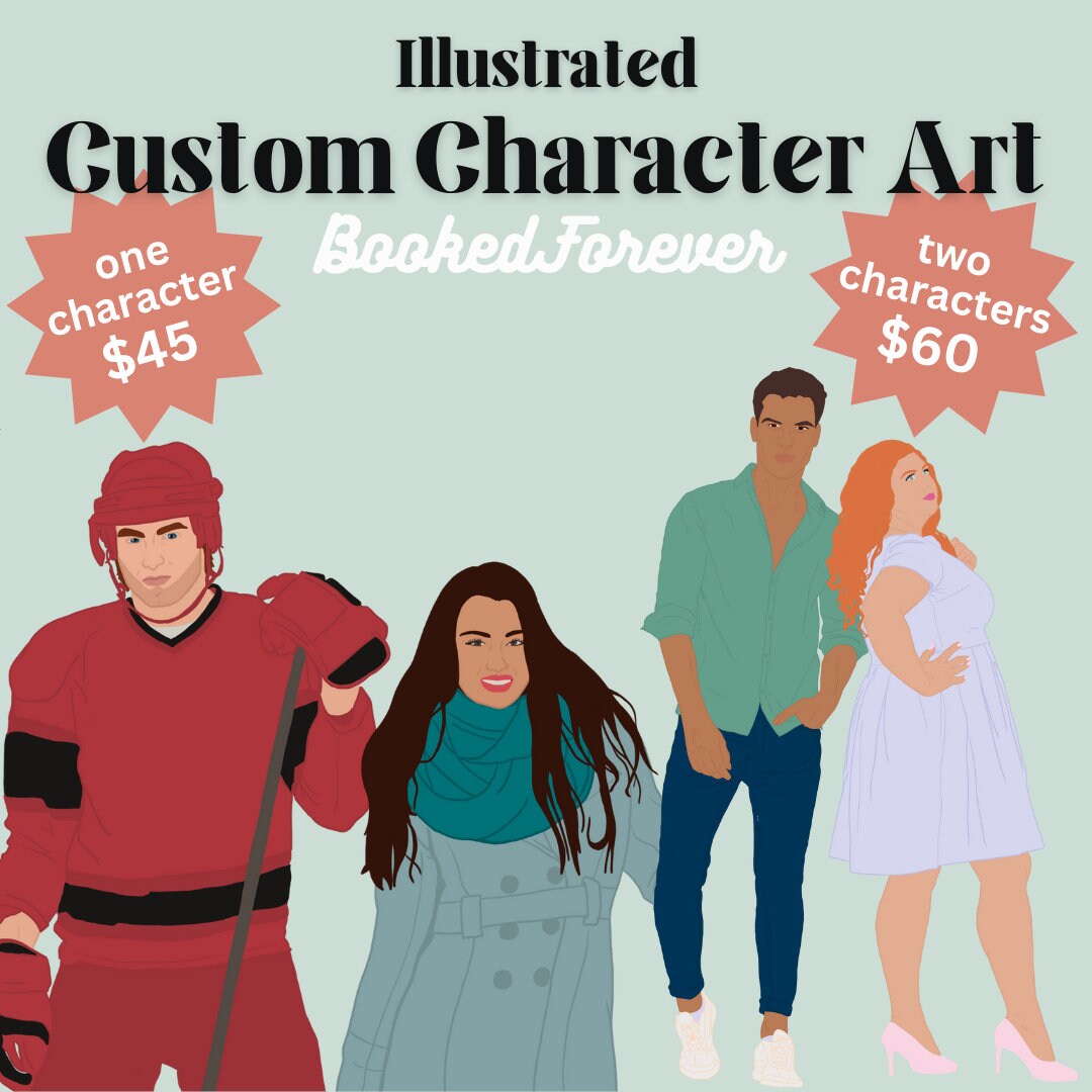 Custom Illustrated Character Art for Authors 2 Characters - Etsy