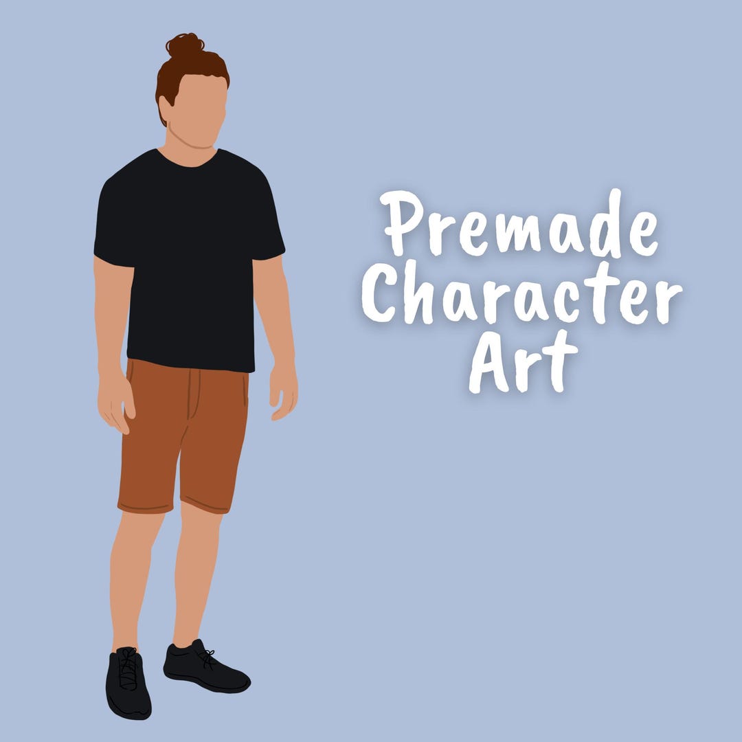 Premade Minimalist Character Art for Authors - Etsy
