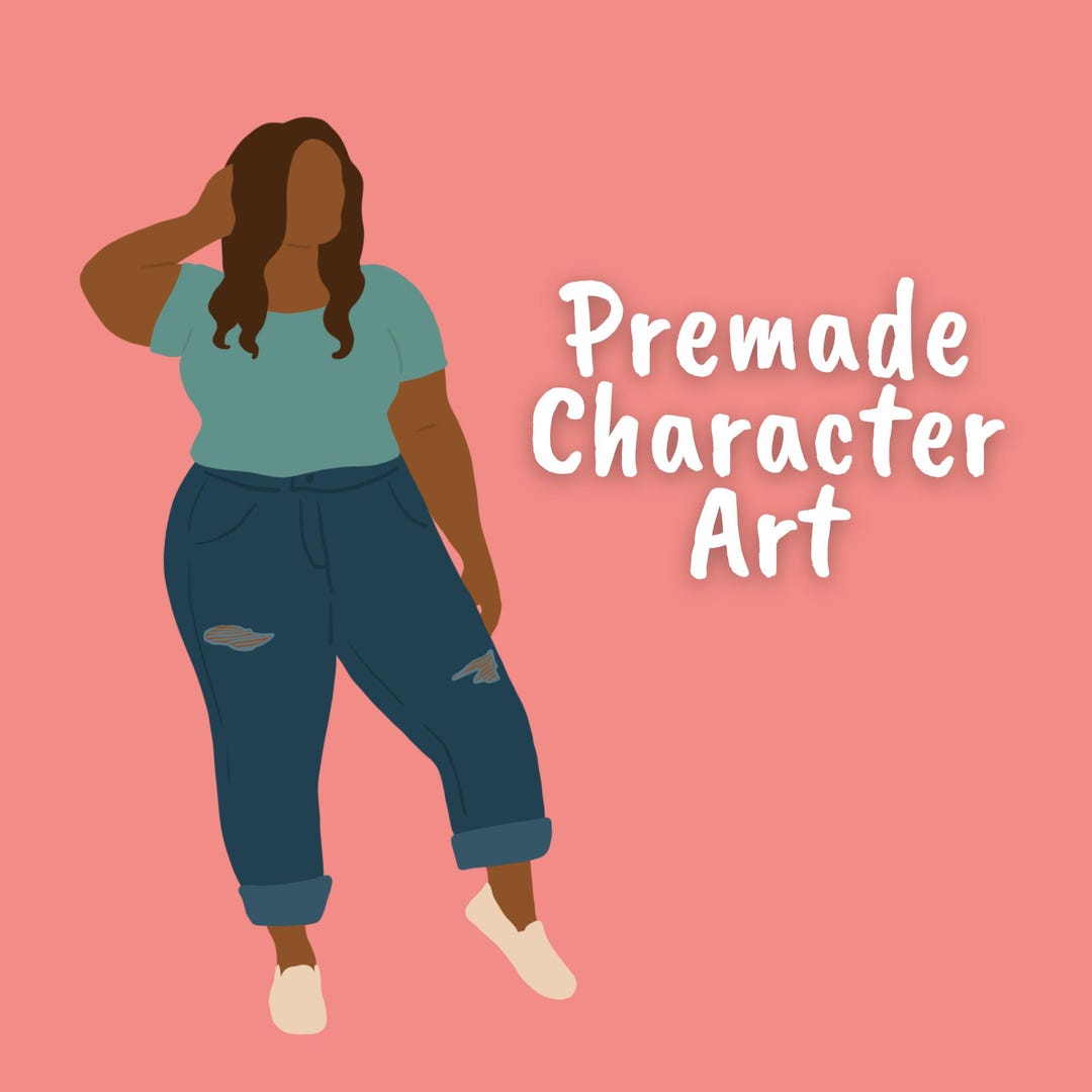 Premade Minimalist Character Art for Authors - Etsy