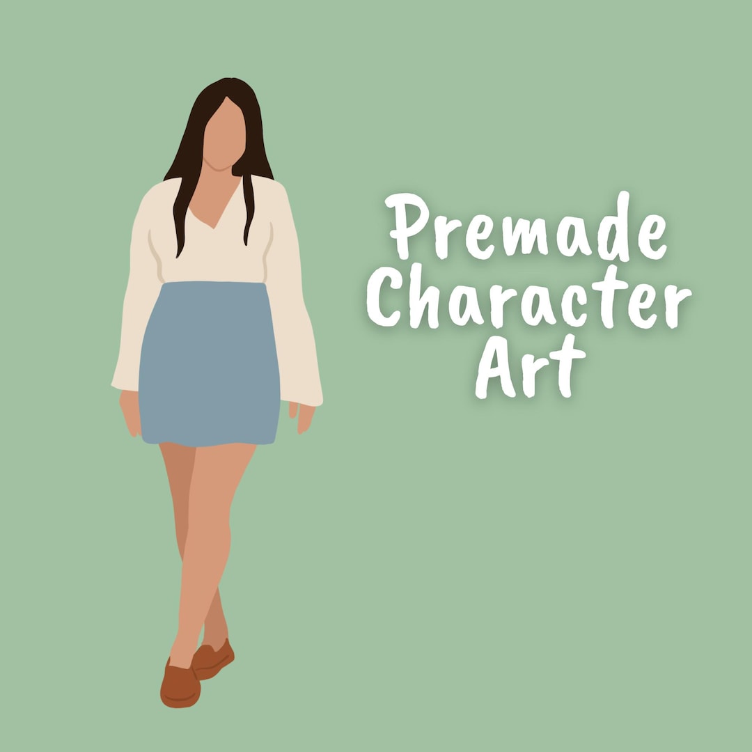 Premade Minimalist Character Art for Authors - Etsy
