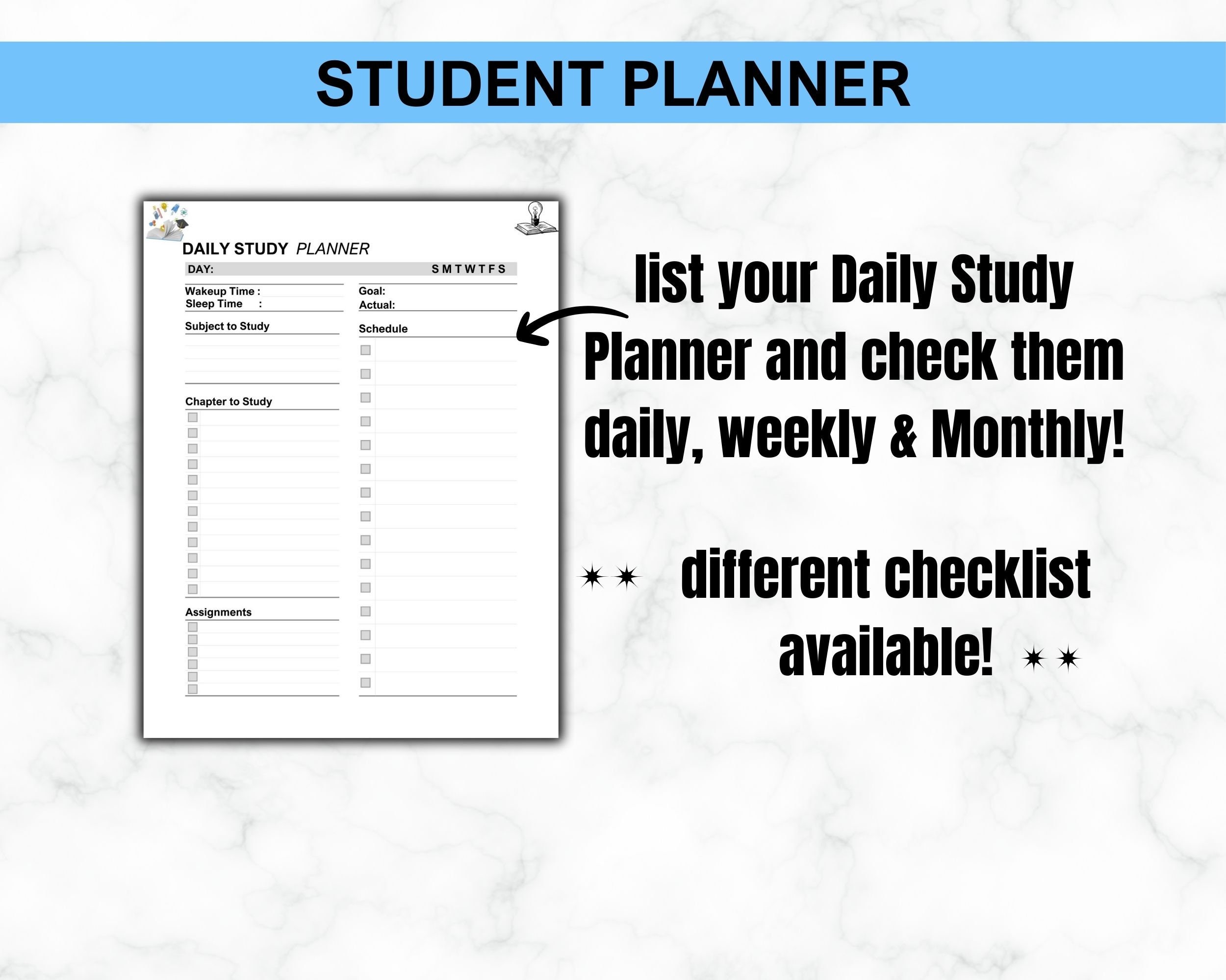 The Student Planner, Printable Planner, Printable Student Planner ...