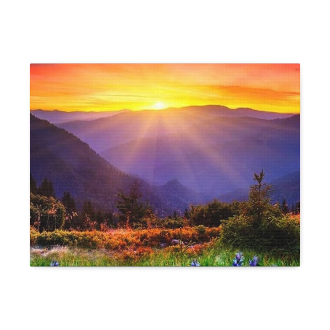 Mountain Large Wall Print Art Sunrise Home Decor Nature Wall Art ...