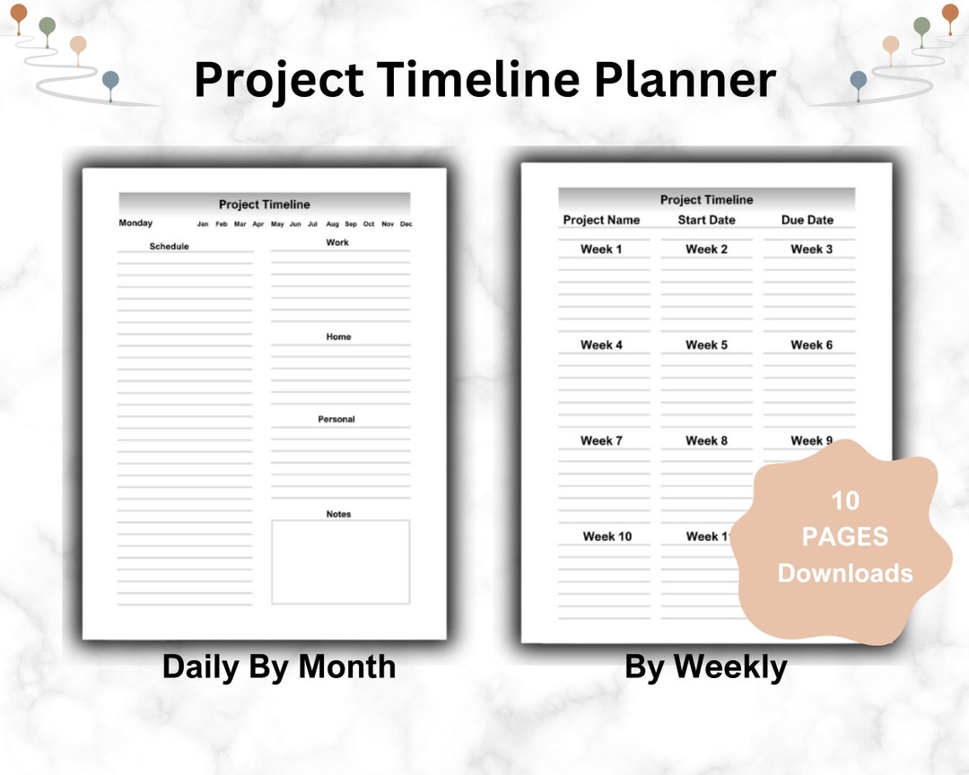 Project Planner, Time Line Planner; Weekly Planner, Quarterly Planner ...