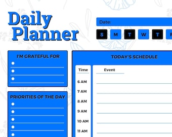 Teal Digital Daily Planner Printable - Etsy