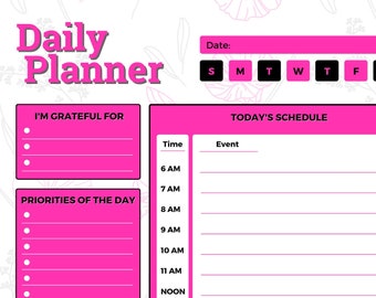 Blue Digital Daily Planner - Printable - Etsy