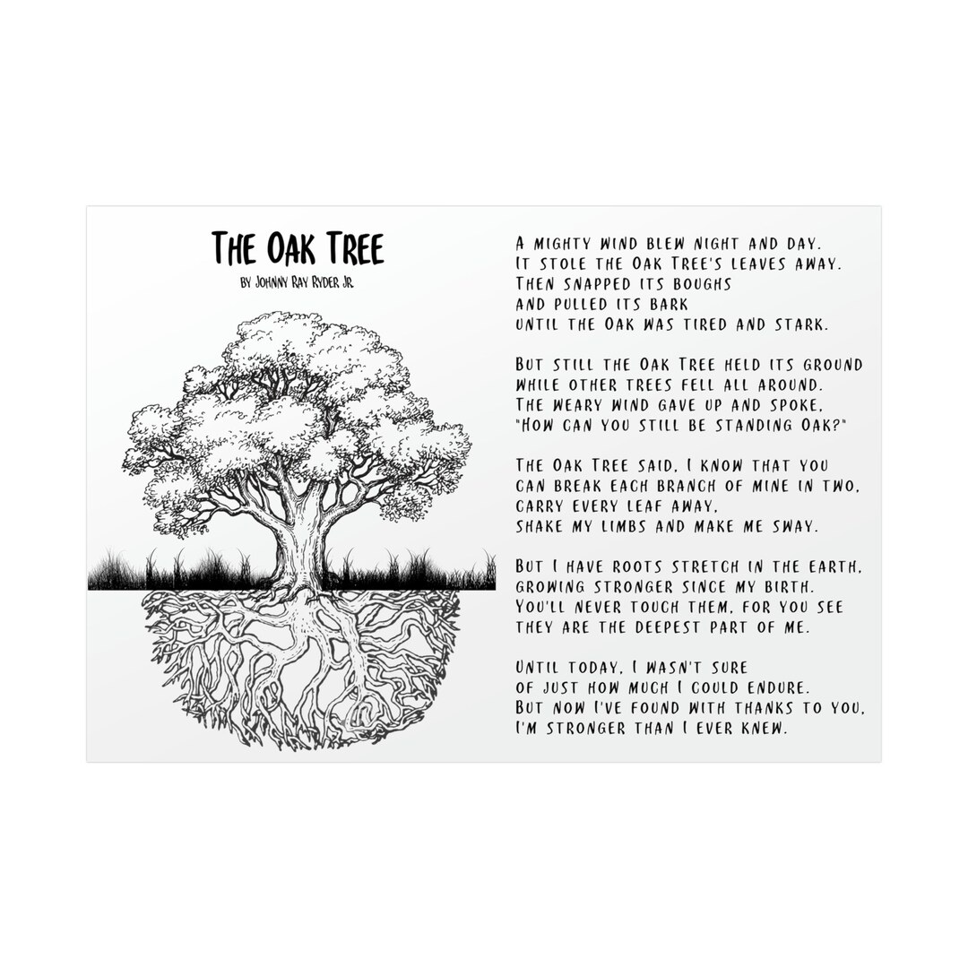 The Oak Tree Poem Rolled Posters - Etsy