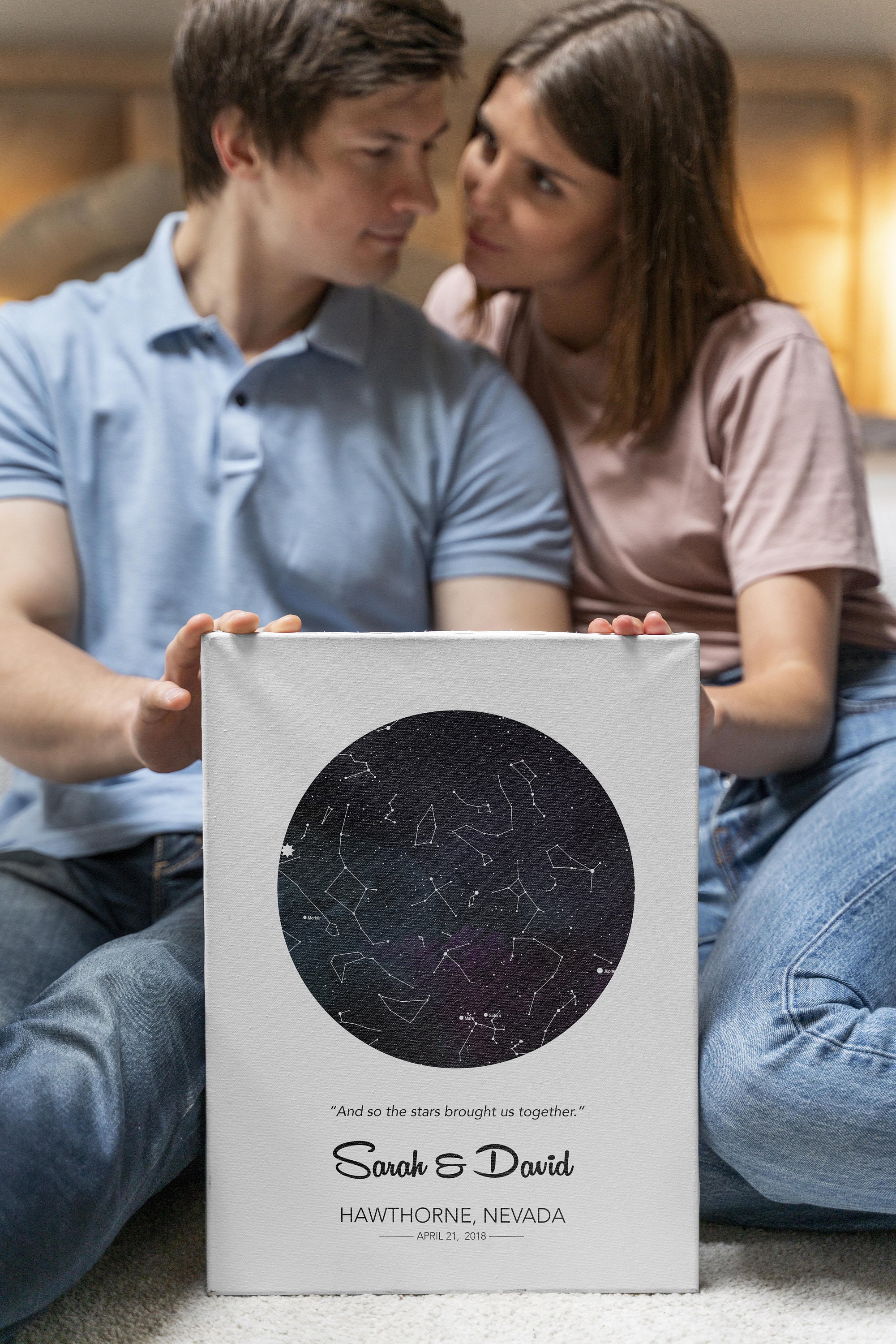 Star Map Canvas Custom Astronomy Map Personalized Star - Etsy