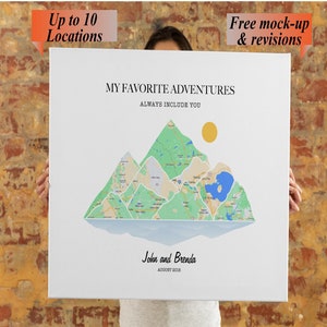 Personalized Adventure Map Canvas - Perfect Travel Gift for Couples ...