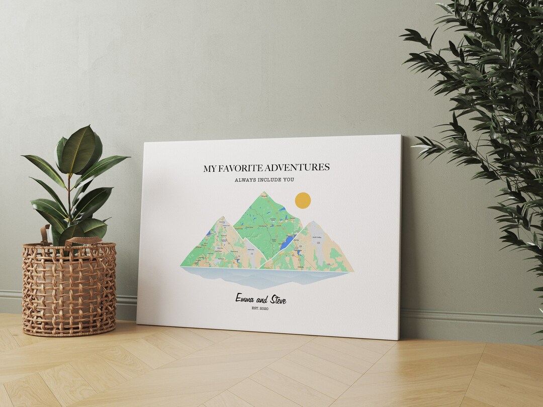 Personalized Adventure Map Canvas - Perfect Travel Gift for Couples ...