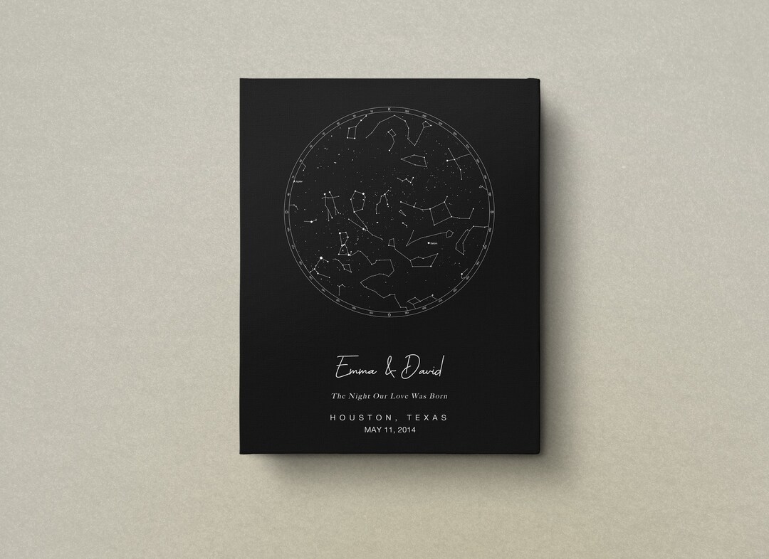 When We Met Constellation Map DIGITAL FILE, Star Map Canvas, Custom ...