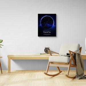 Star Map Canvas, Custom Astronomy Map, Personalized Star Chart ...