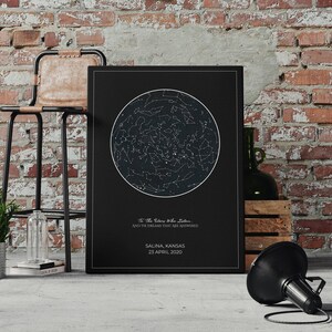 Romantic Gift for Her, Him, Star Chart Map Canvas, Anniversary Gift for ...