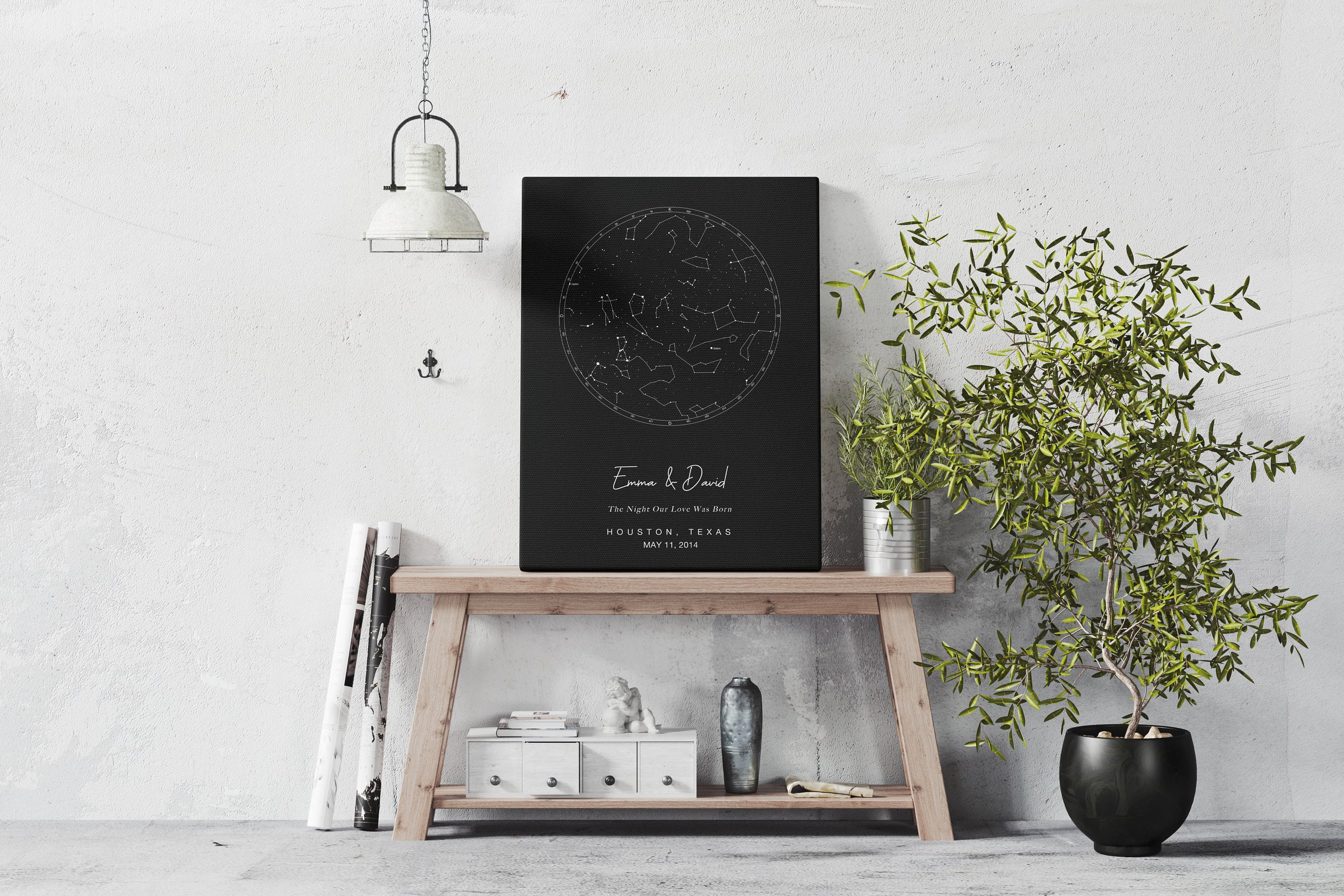 When We Met Constellation Map DIGITAL FILE, Star Map Canvas, Custom ...