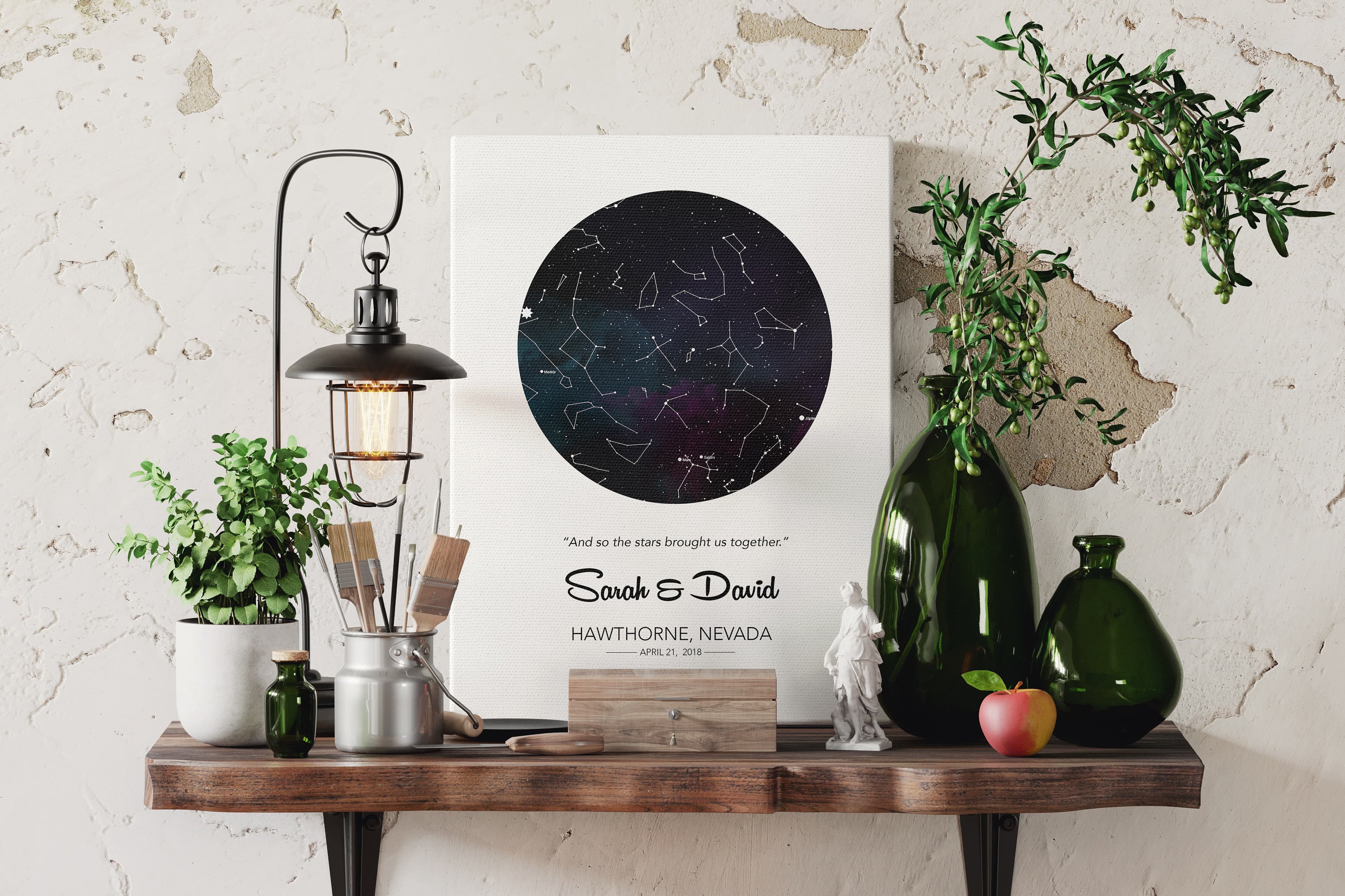 Star Map Canvas Custom Astronomy Map Personalized Star - Etsy