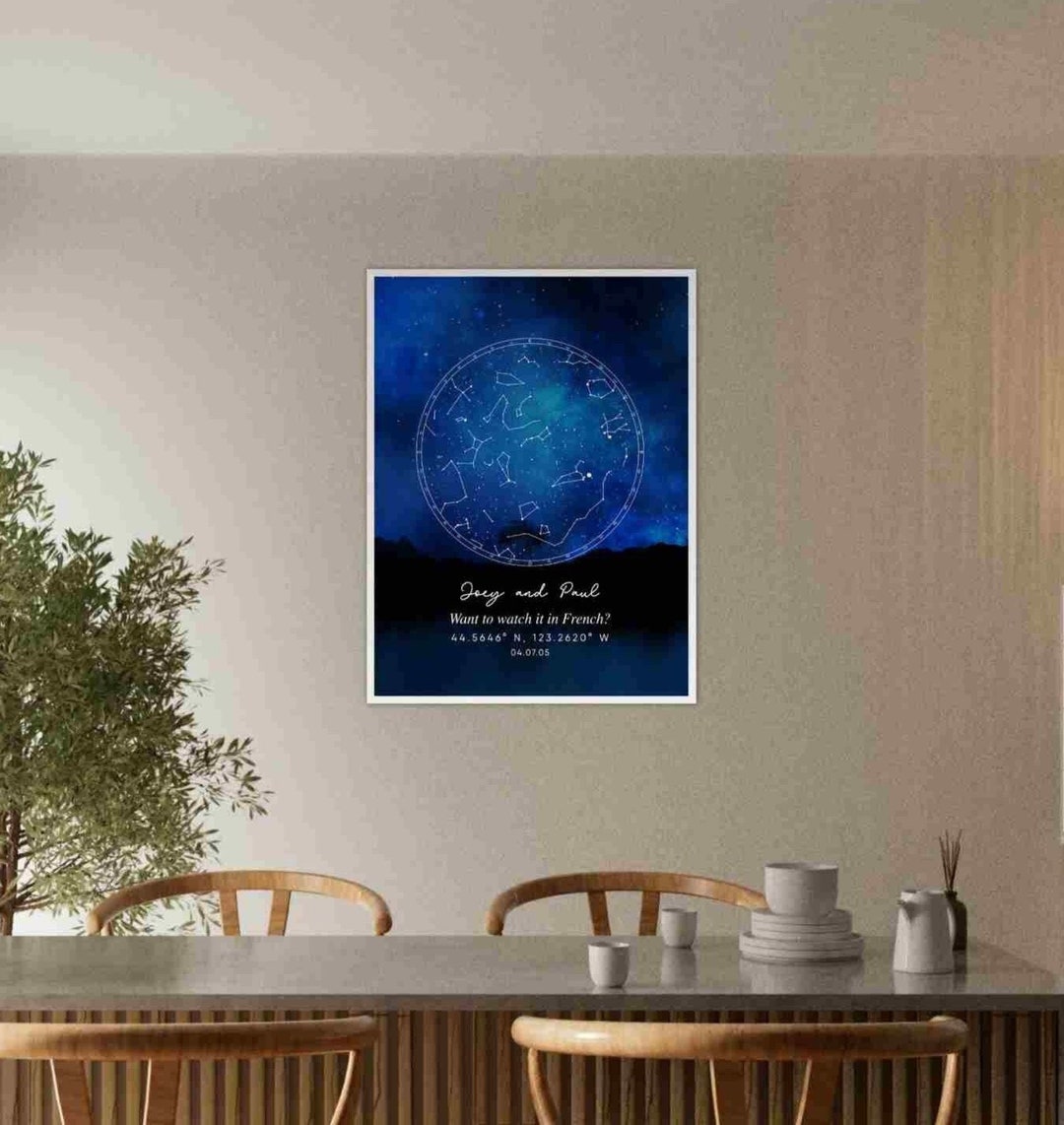 Custom Constellation Chart Framed Wall Art, Relationship Milestone Gift ...